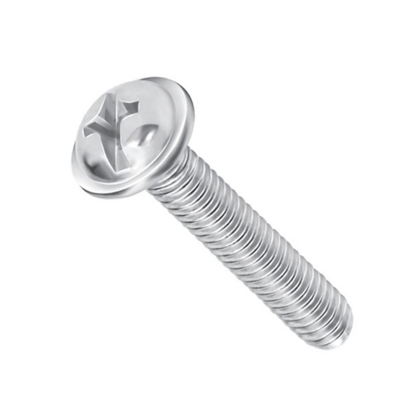 M3 X 8mm Flanged Combination head washer head SS 304 Screw (Dia. 3mm ...