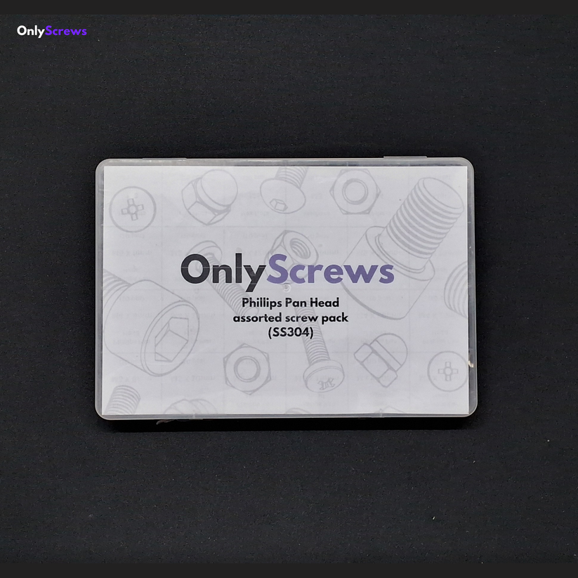 Phillips Pan Head Assorted Screw Pack M3, M4 & M5 (SS304) – OnlyScrews