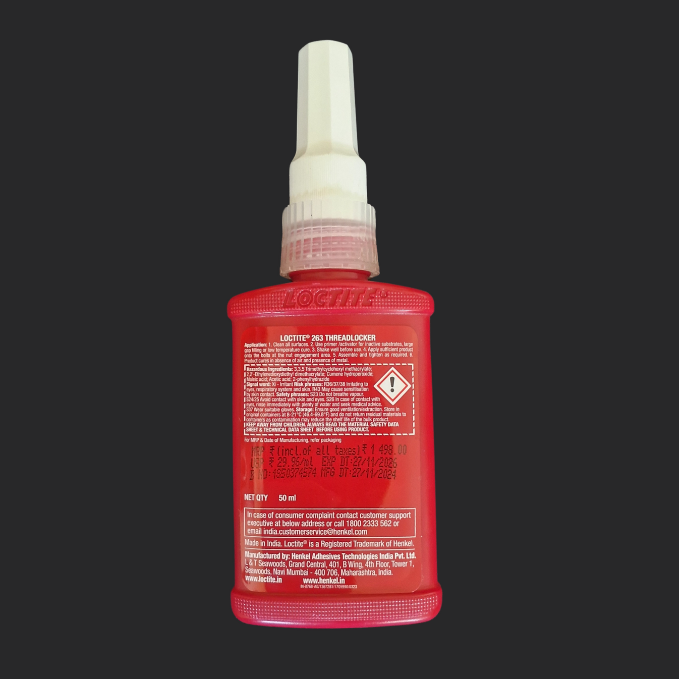 LOCTITE® 263 High Strength Thread locking Adhesive (50 ml) – OnlyScrews