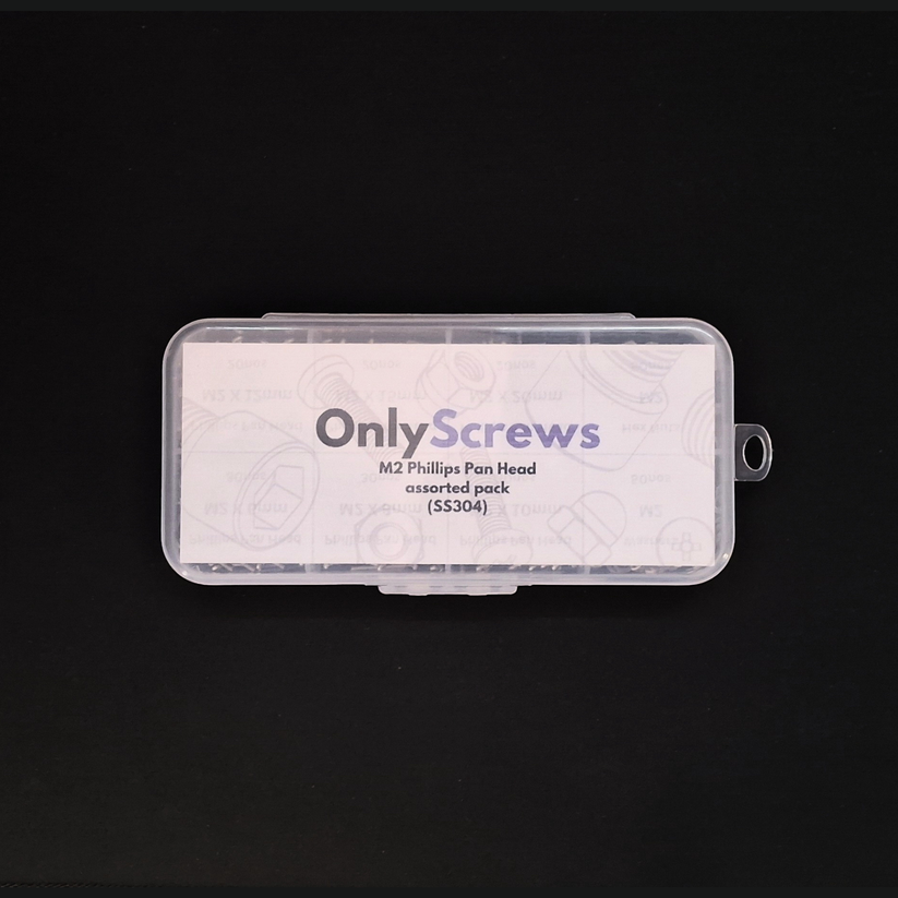 M2 Phillips Pan Head SS304 Assorted box – OnlyScrews