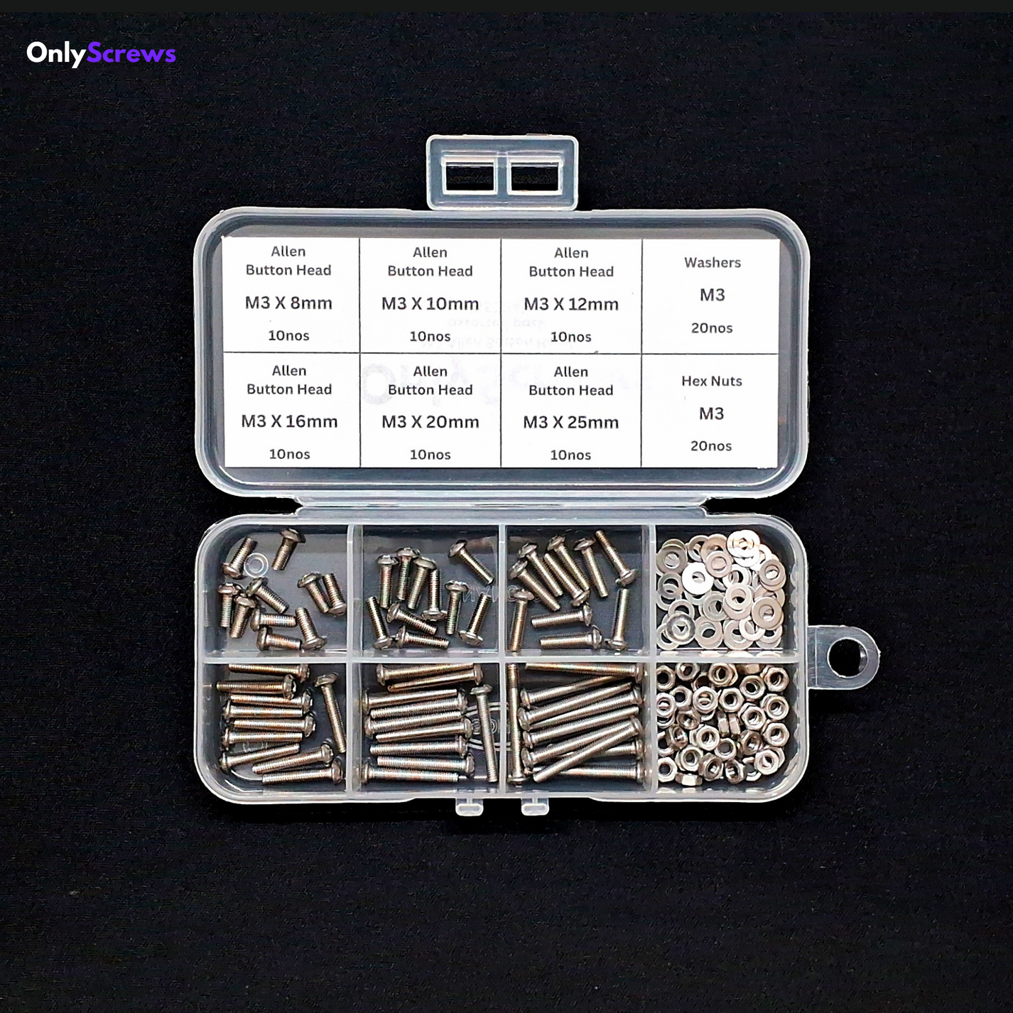 M3 Allen Button head SS304 assorted box – OnlyScrews