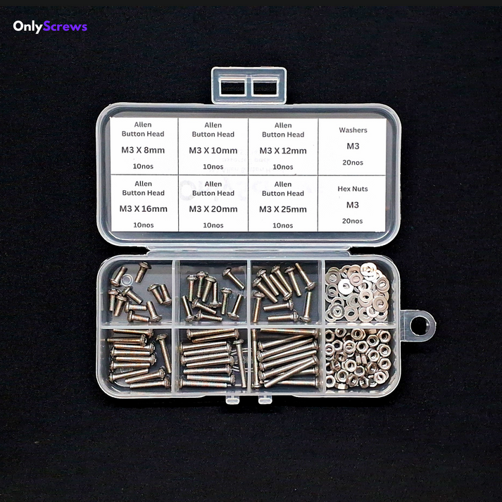M3 Allen Button head SS304 assorted box – OnlyScrews