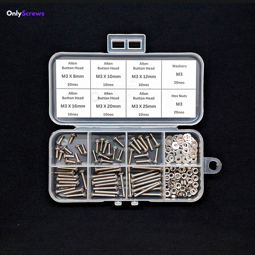 M3 Allen Button head SS304 assorted box – OnlyScrews