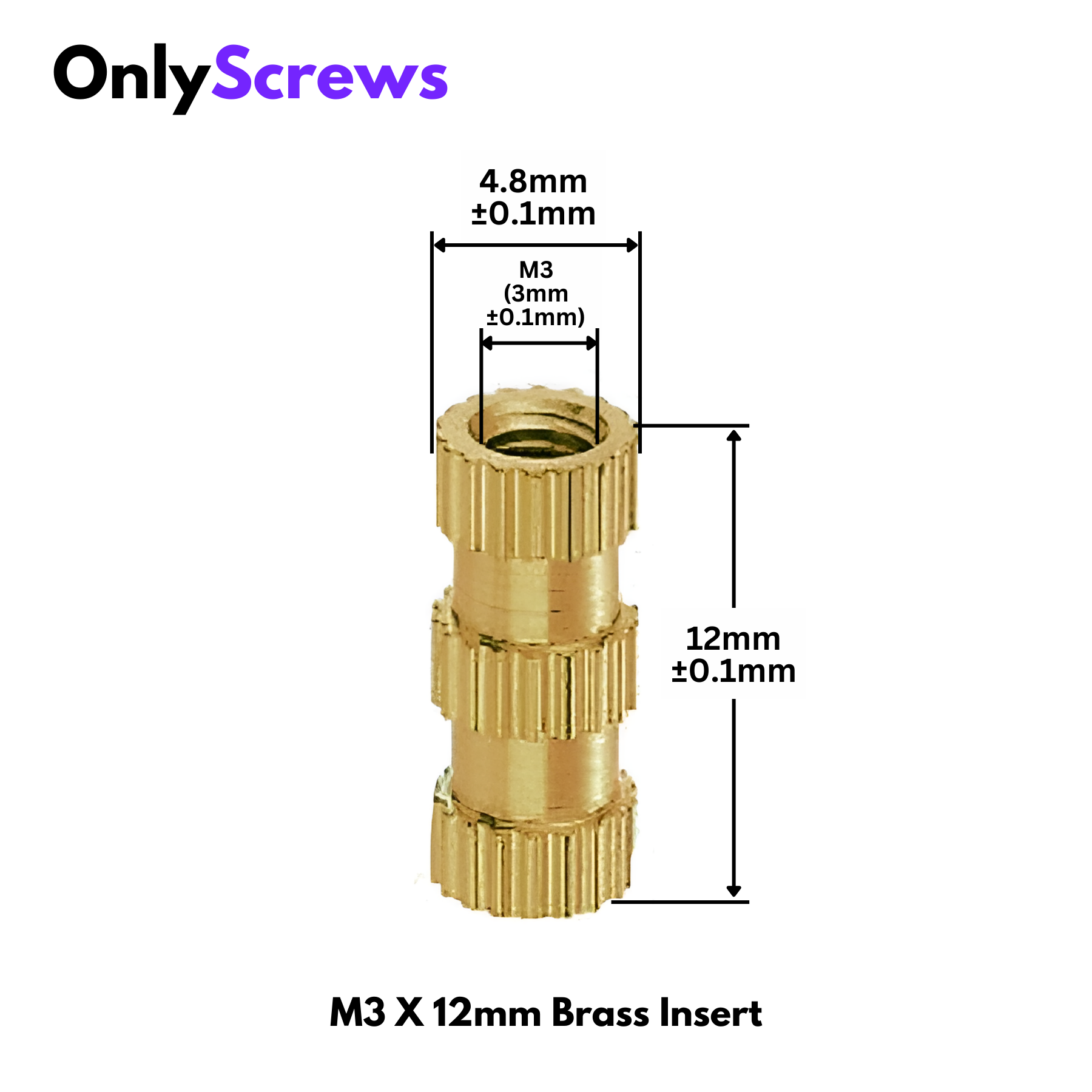 M3 Brass Inserts – OnlyScrews