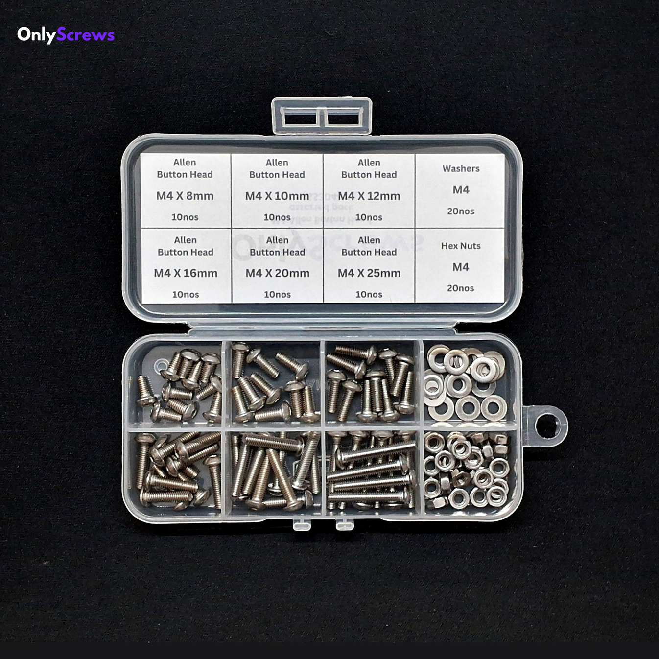 M4 Allen Button head SS304 assorted box – OnlyScrews