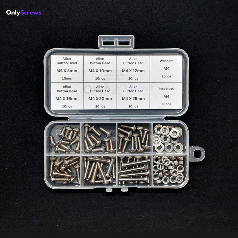 M4 Allen Button head SS304 assorted box – OnlyScrews