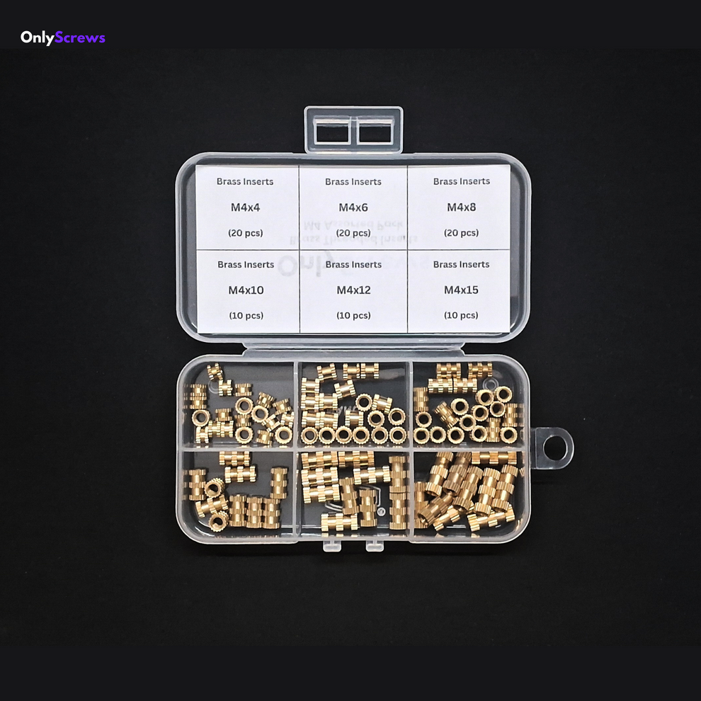 M4 Brass Inserts Assorted Pack – OnlyScrews