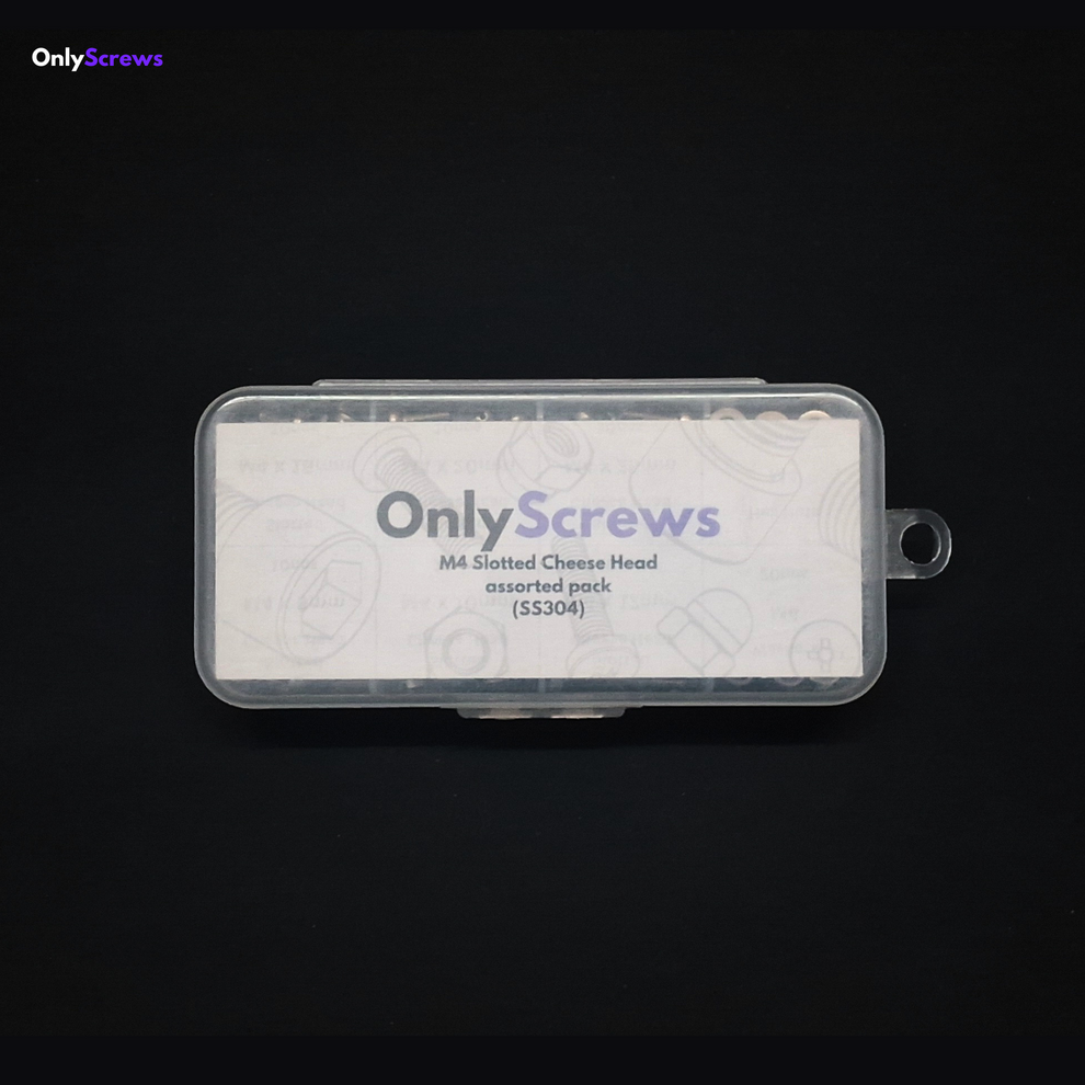 M4 Slotted Cheese Head SS304 assorted box – OnlyScrews