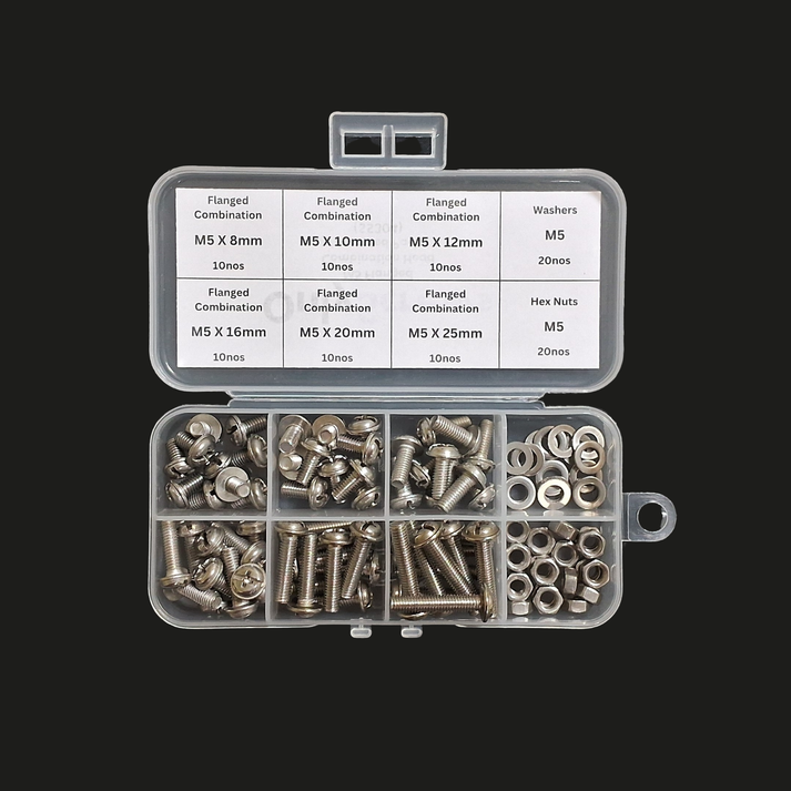 M5 Flanged Combination Head SS304 assorted box – OnlyScrews