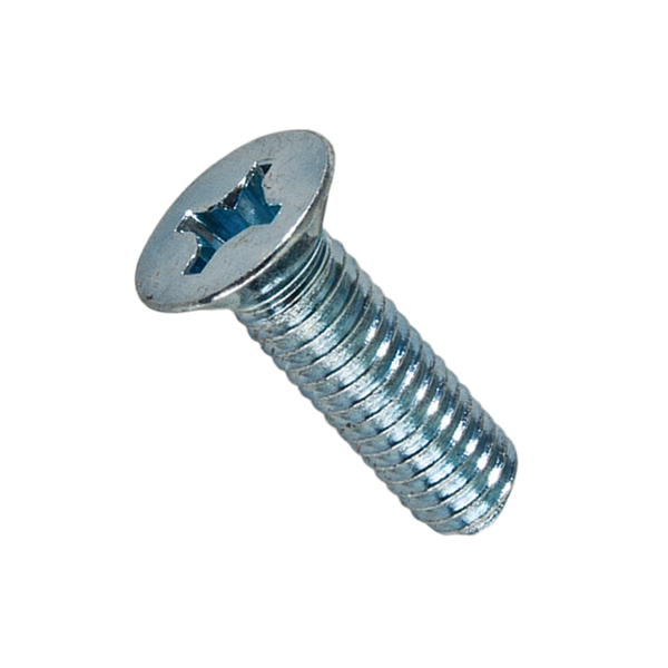 M3 X 6mm Phillips CSK Mild Steel with Nickel Plating Screw (Dia. 3mm ...