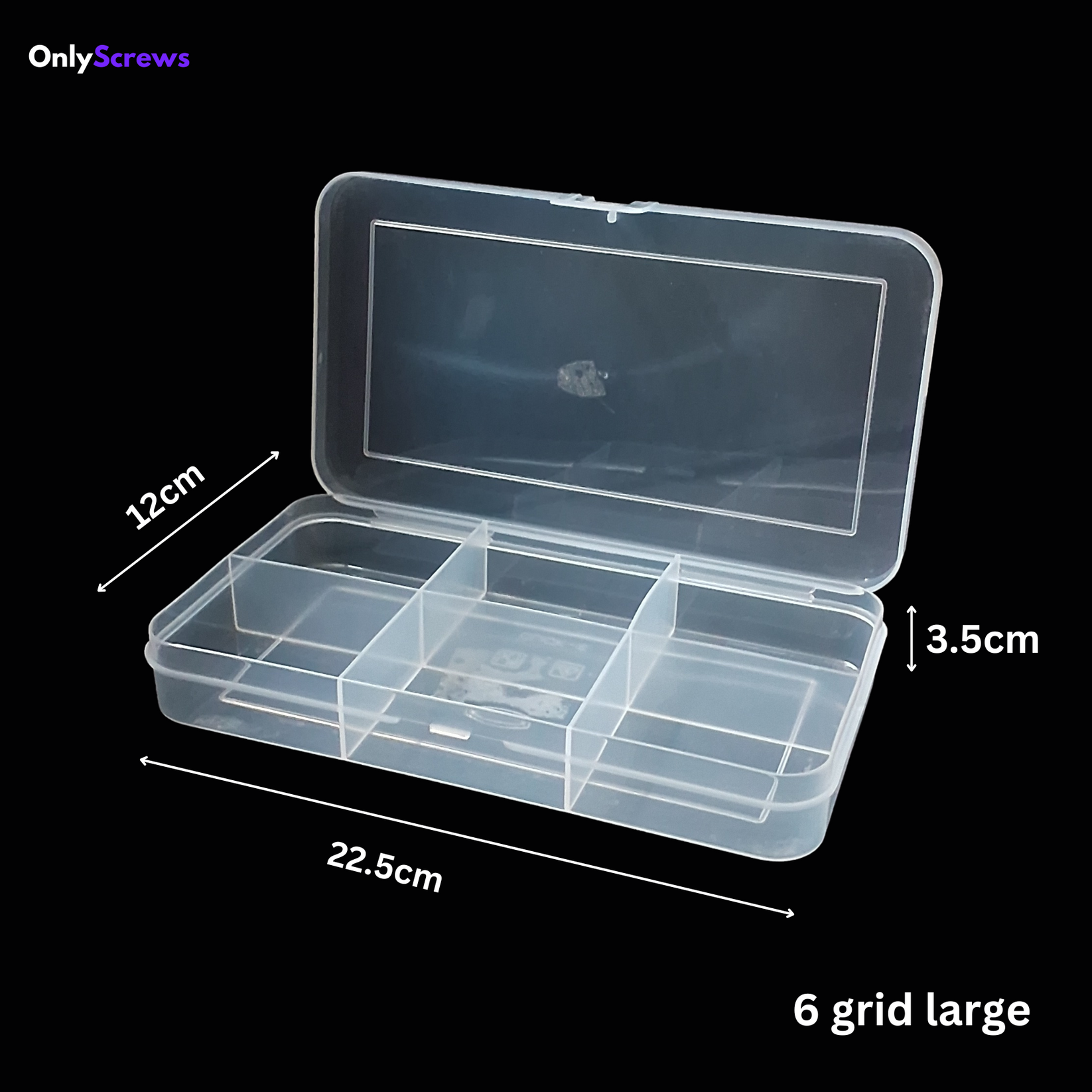 6 Grid Large Plastic Screw Storage Box – OnlyScrews