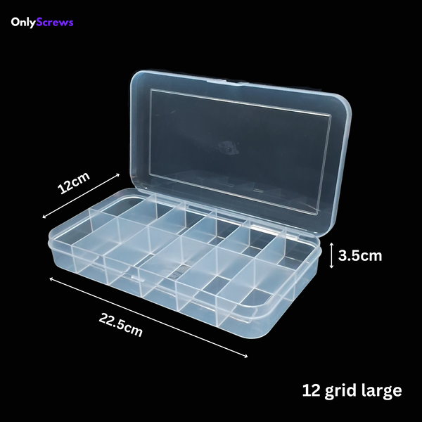 12 Grid Large Plastic Screw Storage Box – OnlyScrews