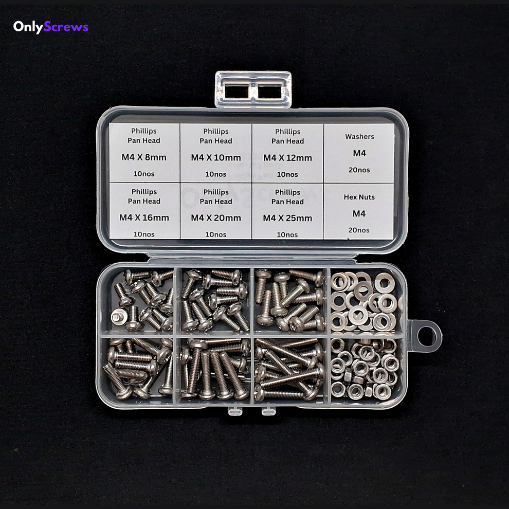 M4 Phillips Pan Head SS304 assorted box – OnlyScrews