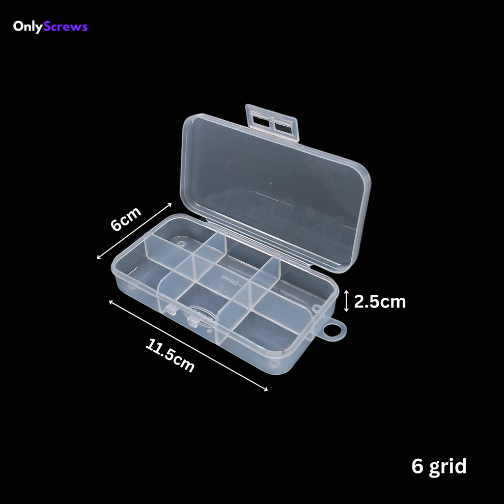 6 Grid Plastic Screw Storage Box – OnlyScrews