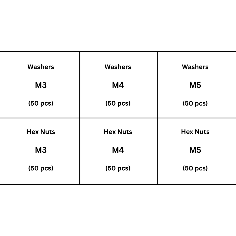 Hex Nuts and Washers Assorted Screw Pack M3, M4 & M5 (SS304) – OnlyScrews