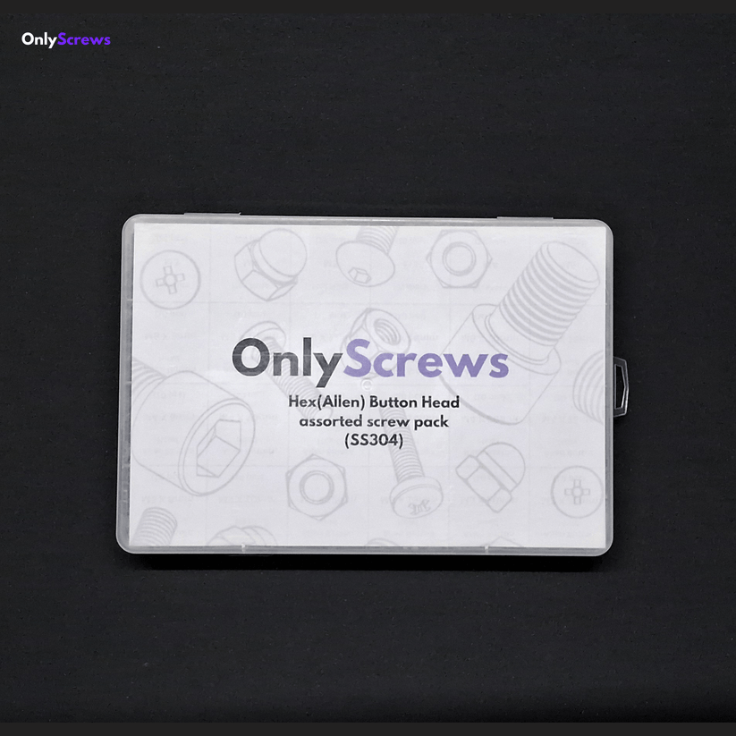 Hex(Allen) Button Head Assorted Screw Pack M3, M4 & M5 (SS304) – OnlyScrews